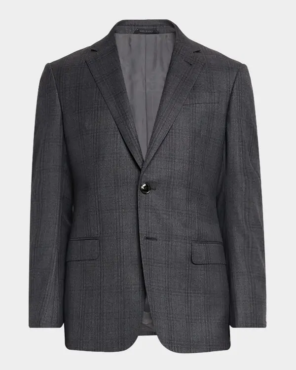 Giorgio Armani Subtle Tonal Plaid Two-piece Suit - Gray
