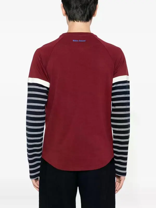 WALES BONNER Stripe-panel T-shirt - Red