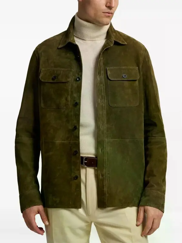 Ralph Lauren Purple Label Suede Button-fastening Shirt Jacket