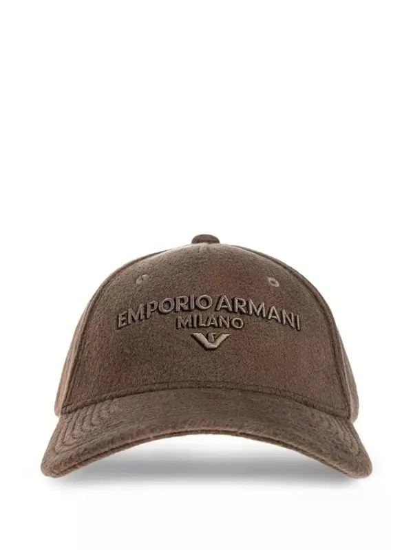 Emporio Armani Embroidered Logo Baseball Cap - Brown
