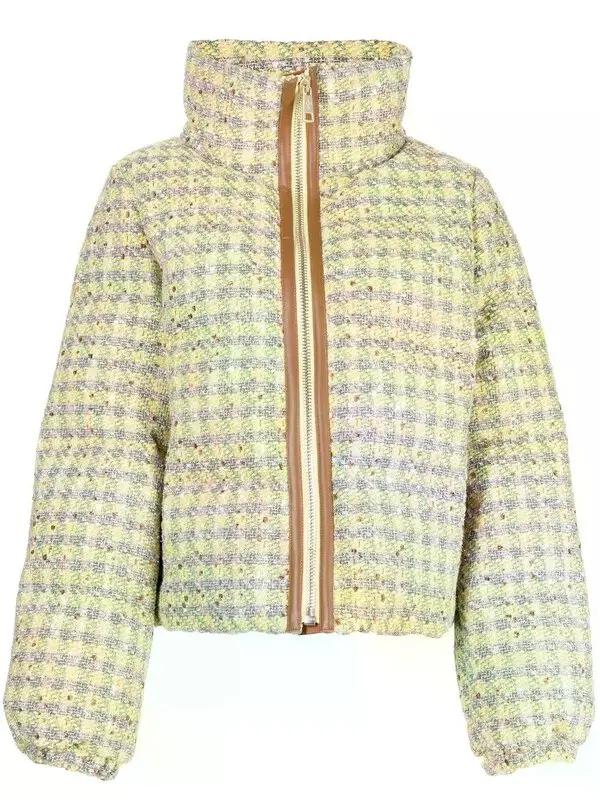Nicole Benisti High-neck Tweed Puffer Jacket - Yellow