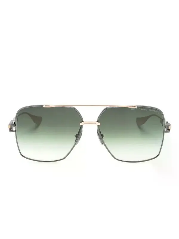 Dita Logo-print Square-frame Sunglasses - Black