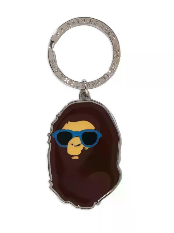 A BATHING APE Ape Head Keyring - Silver