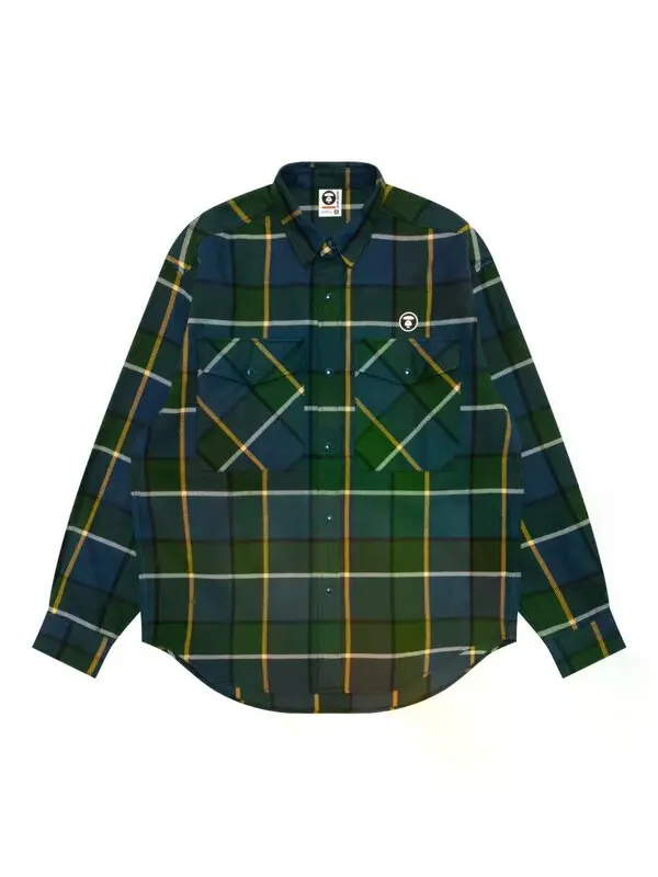 AAPE BY *A BATHING APE® Plaid Logo-patch Shirt