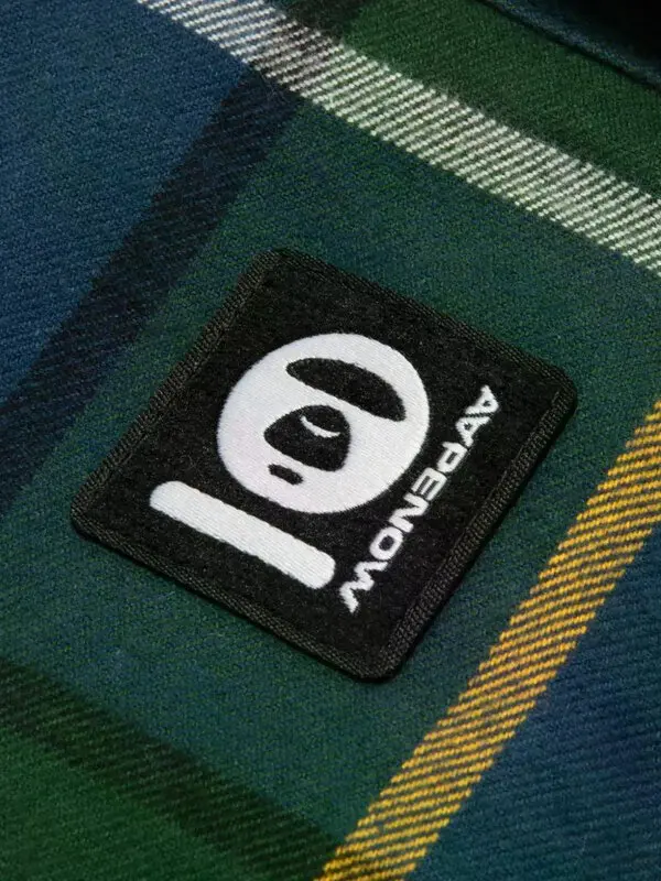 AAPE BY *A BATHING APE® Plaid Logo-patch Shirt