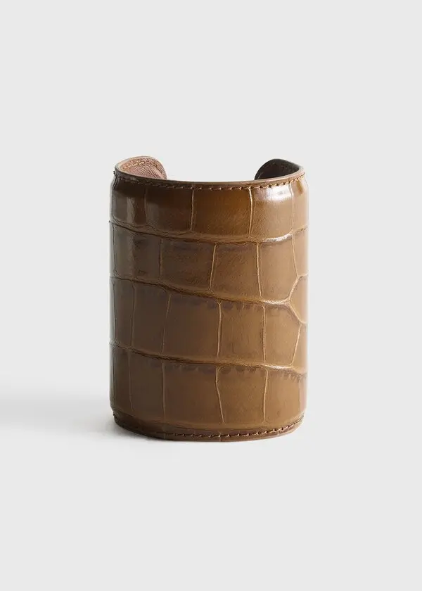 TOTEME Long Croco-embossed Cuff - Camel