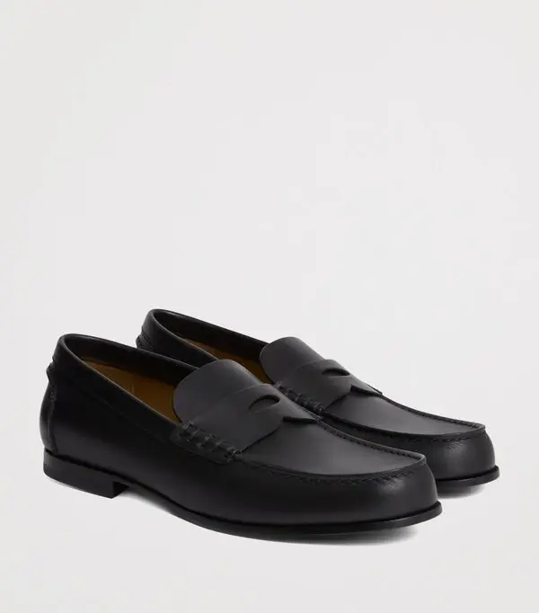 Dunhill Leather Flex Heddond Loafers - Black