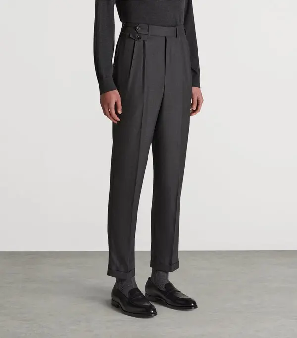 Dunhill Cashmere Double Pleated Trousers