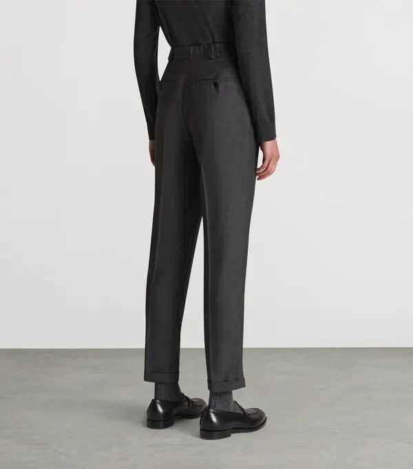 Dunhill Cashmere Double Pleated Trousers