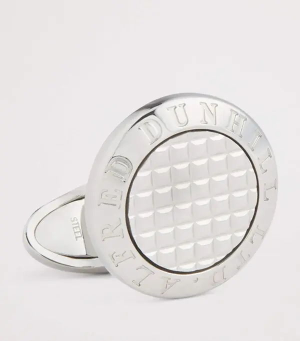 Dunhill Sterling Ad Coin Hobnail Cufflinks