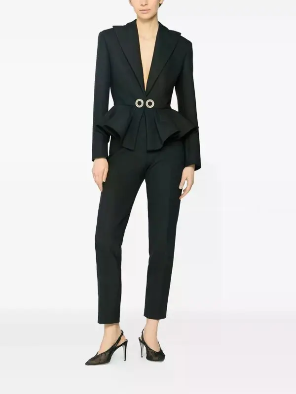 GENNY Crystal-embellished Peplum Jacket