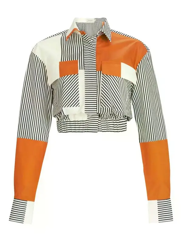Silvia Tcherassi Soleil Cropped Shirt - Neutrals