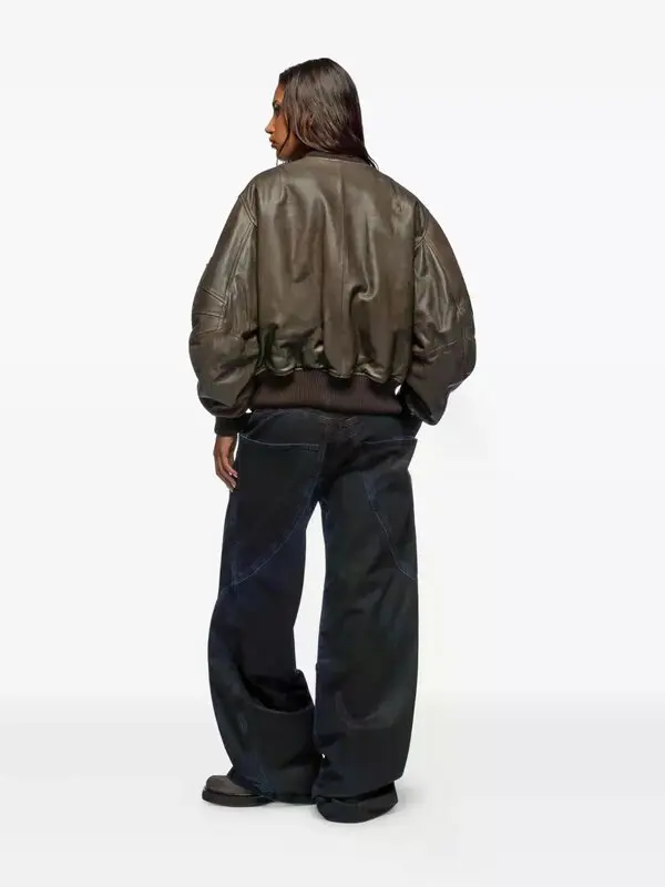 Attico Anja Leather Bomber Jacket
