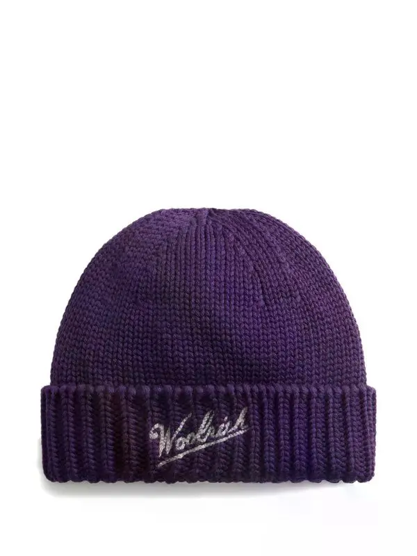 Woolrich Embroidered-logo Beanie - Purple