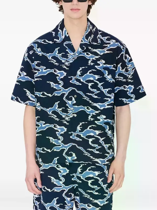Kenzo Wave-print Short-sleeve Shirt