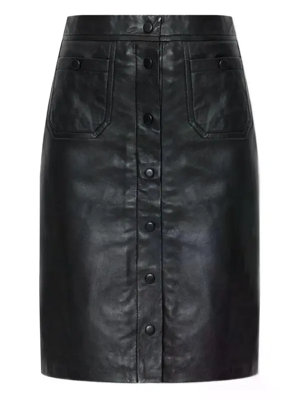 Munthe Locus Leather A-line Skirt
