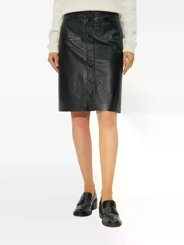 Munthe Locus Leather A-line Skirt