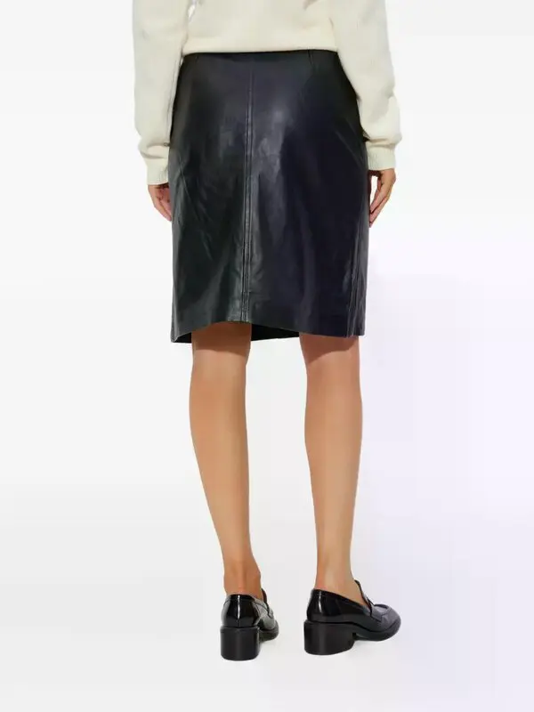 Munthe Locus Leather A-line Skirt