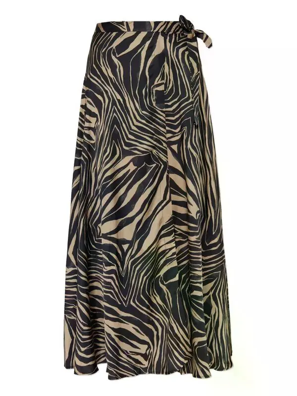 Munthe Zebra-print Wrap Skirt