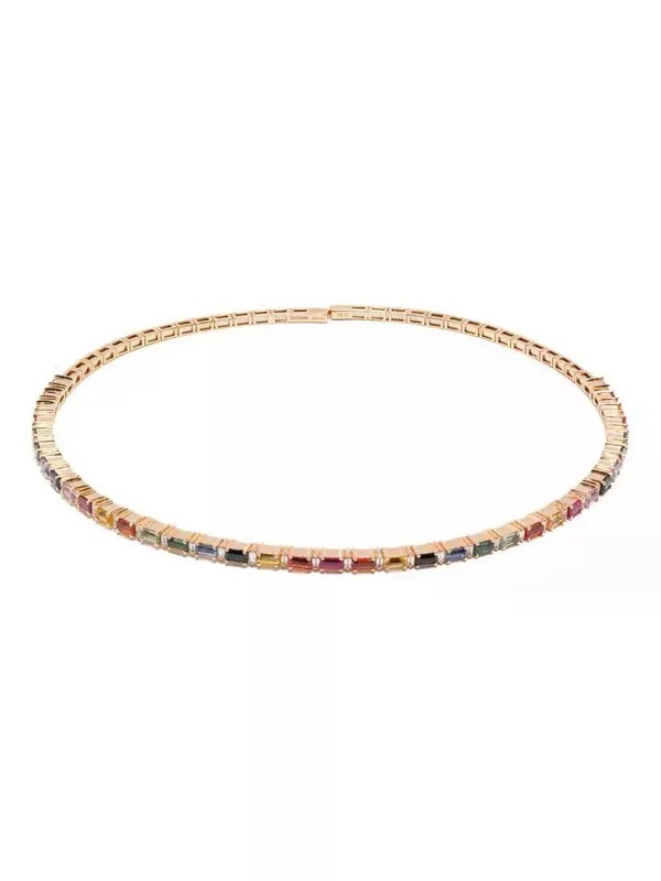 SUZANNE KALAN 18k Gold Rainbow Sapphire Choker - Yellow