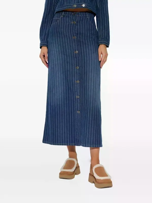 Munthe Livono Pinstripe Midi Skirt