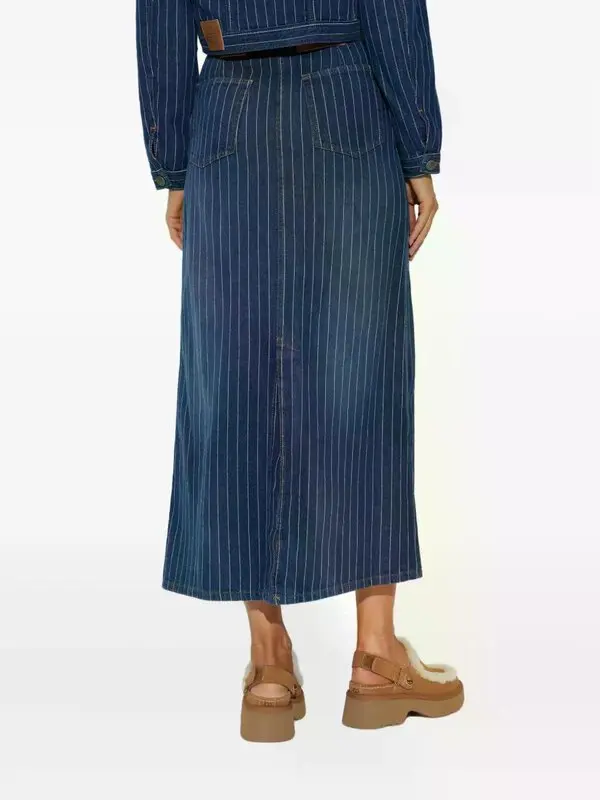 Munthe Livono Pinstripe Midi Skirt