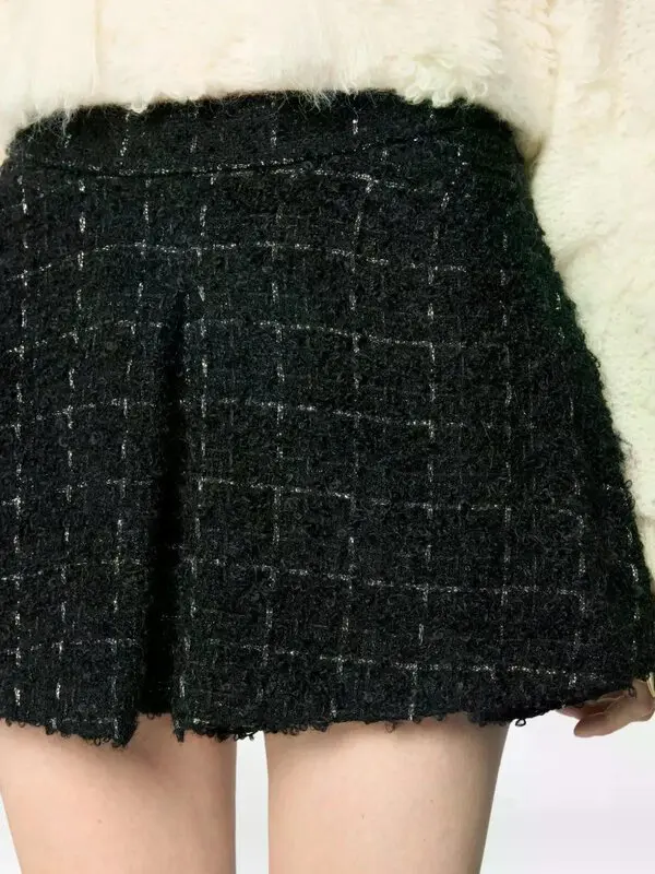 GENNY Pleated Tweed Shorts