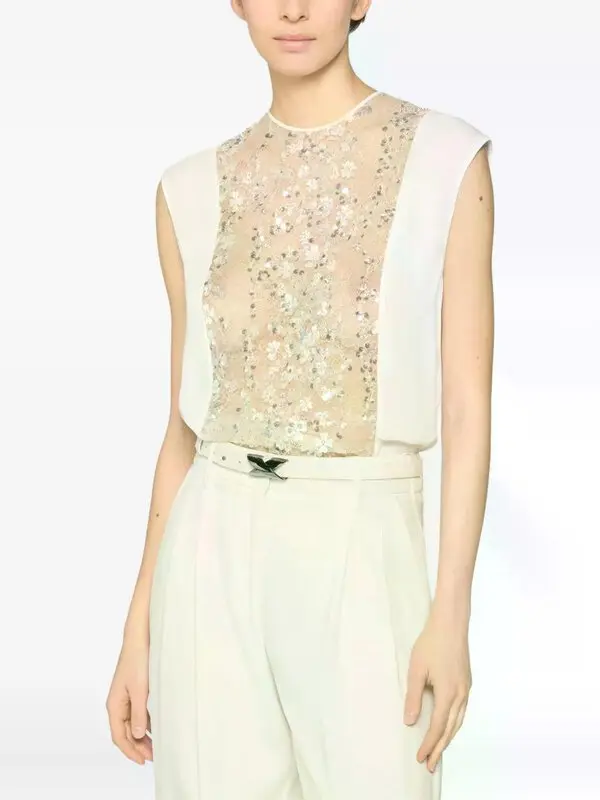 GENNY Sequin-embellished Sleeveless Top