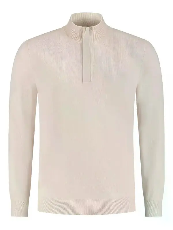 GRAN SASSO High-neck Half-zip Sweater - Neutrals