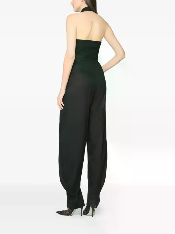 GENNY Halter-neck Pleated Jumpsuit