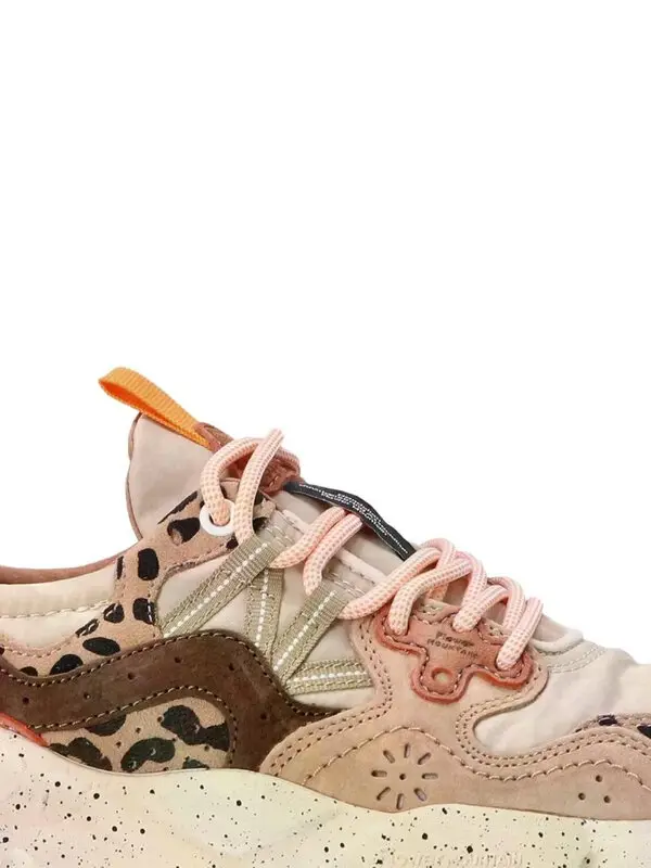 FLOWER MOUNTAIN Leopard Print Lace-up Sneakers - Neutrals