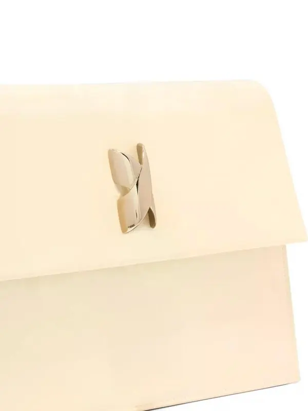 GENNY Leather Flap Clutch - Neutrals
