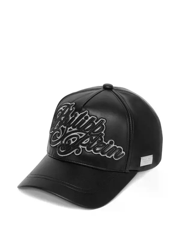 Philipp Plein Baseball Cap With Embroidered Logo - Black