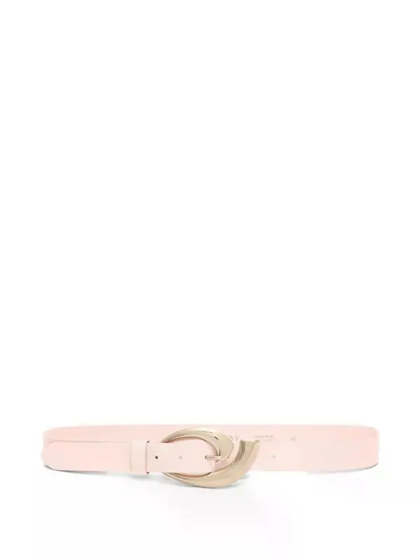 GENNY Curved-buckle Leather Belt - Pink
