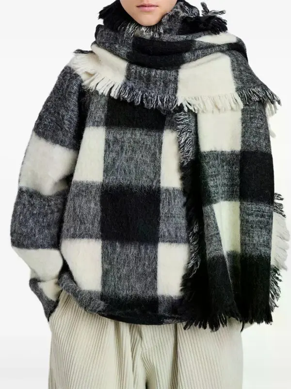Proenza Schouler Checked Fringed Scarf