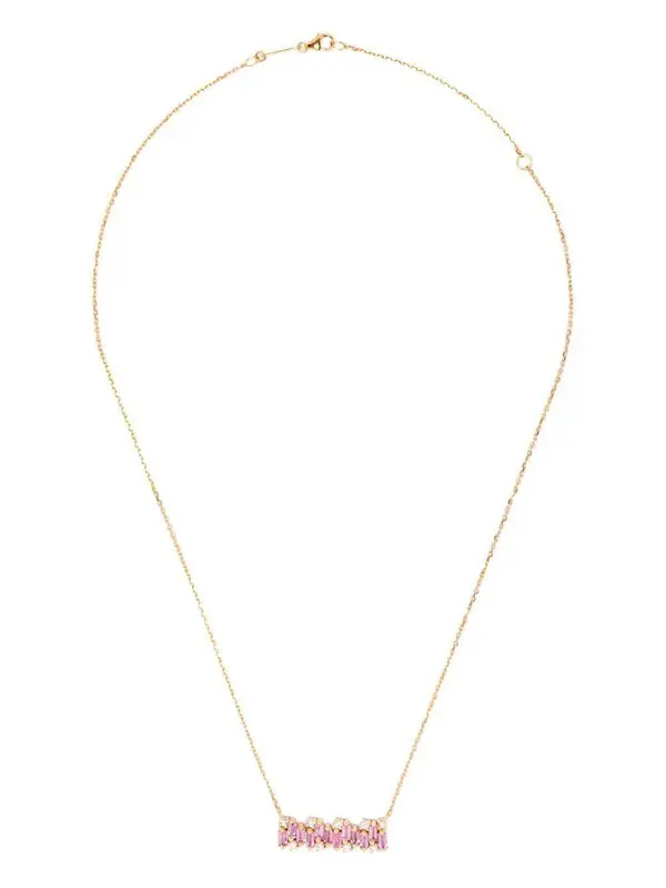 SUZANNE KALAN 18k Rose Gold Sapphire Pendant Necklace - Pink