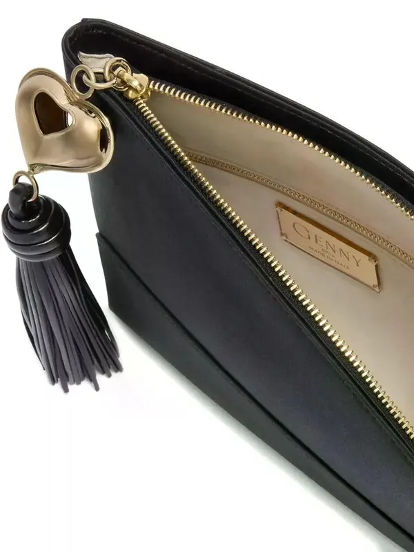 GENNY Heart-shaped Tassel Clutch - Black