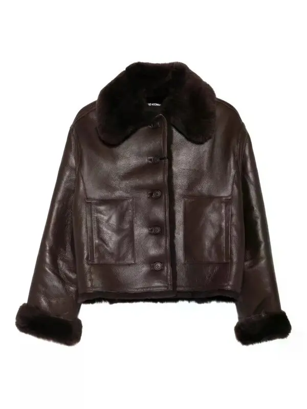 David Koma Fur-trimmed Leather Jacket