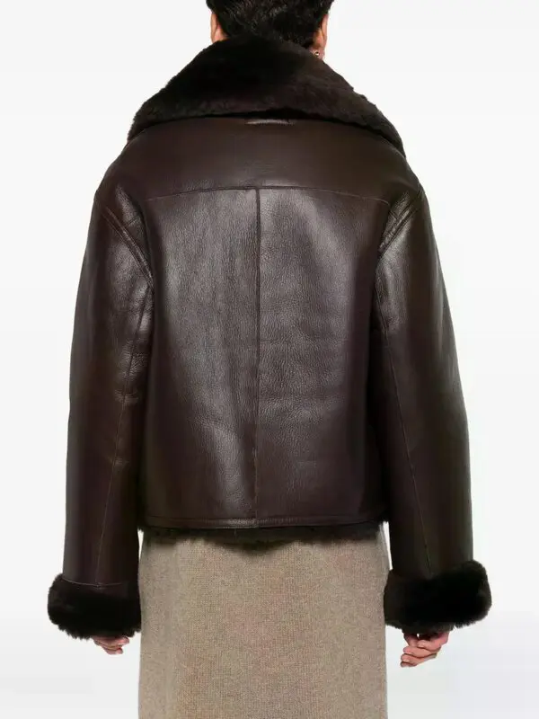 David Koma Fur-trimmed Leather Jacket