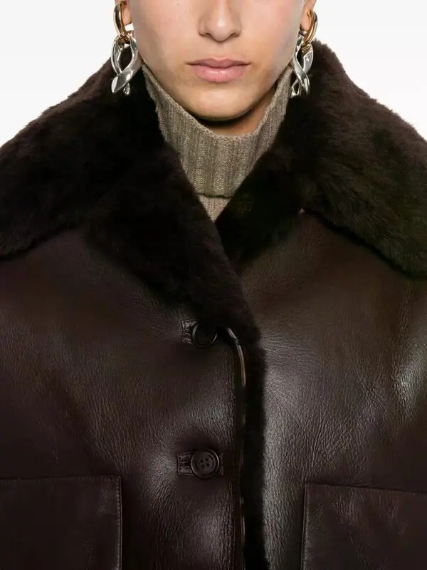 David Koma Fur-trimmed Leather Jacket