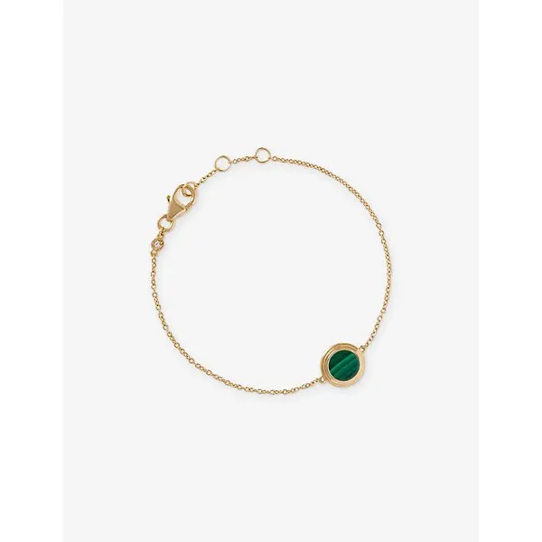 Astley Clarke Stilla Malachite Locket Bracelet - Yellow Gold Vermeil