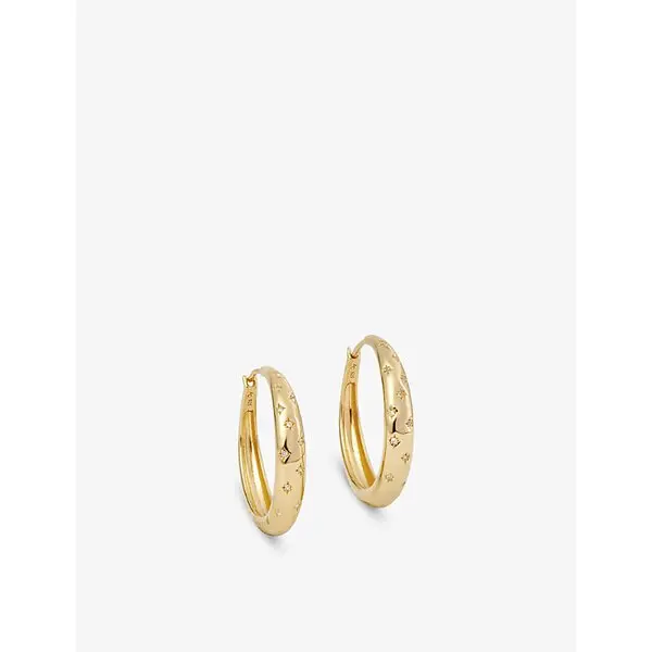 Astley Clarke Maxi Tiny Star Hoop Earrings - Yellow Gold Vermeil