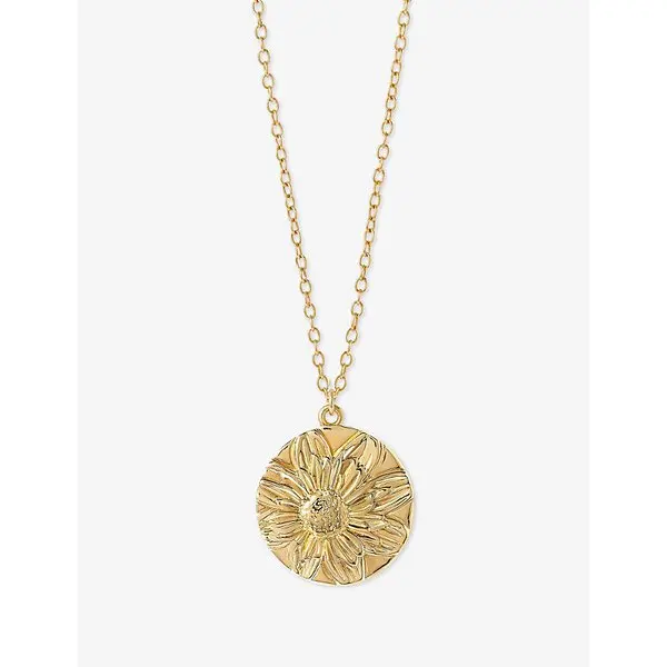 Astley Clarke Terra Dahlia Pendant Necklace - Yellow Gold Vermeil