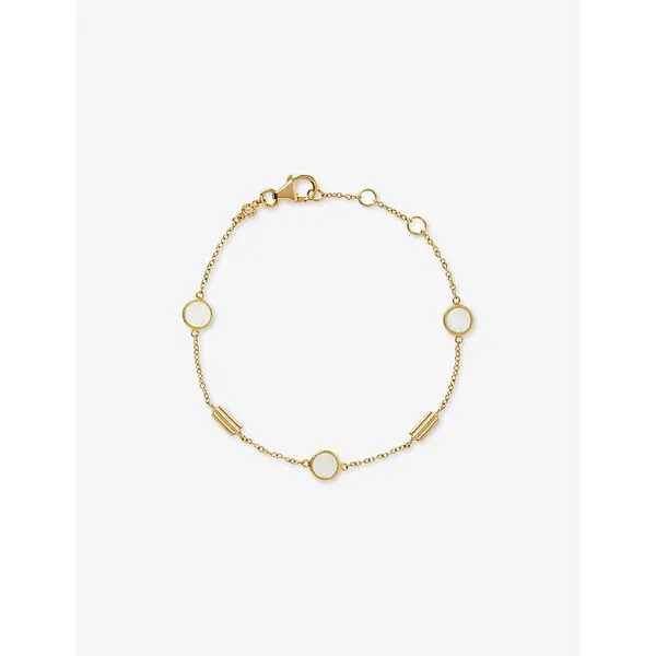Astley Clarke Stilla Mother-of-pearl Station Bracelet - Yellow Gold Vermeil