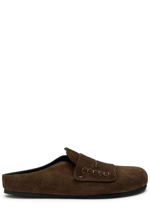 Jacquemus Les Mules Mocassin Suede Mules - Brown