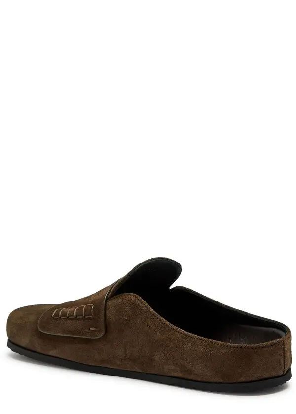 Jacquemus Les Mules Mocassin Suede Mules - Brown