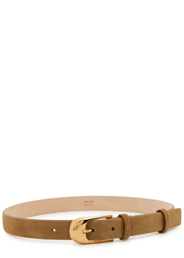 Khaite Dome Suede Belt - Beige