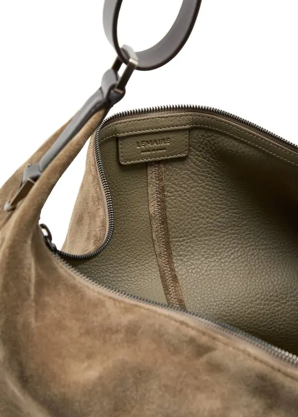 LEMAIRE Quiver Clip Suede Shoulder Bag