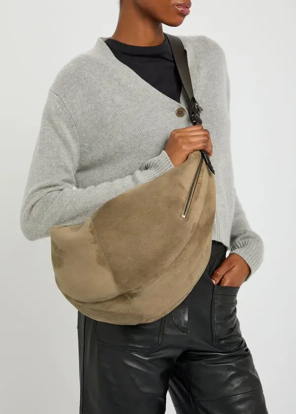 LEMAIRE Quiver Clip Suede Shoulder Bag
