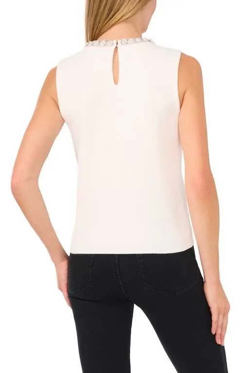 CECE DUPRAZ Embellished Sleeveless Sweater - Antiq White